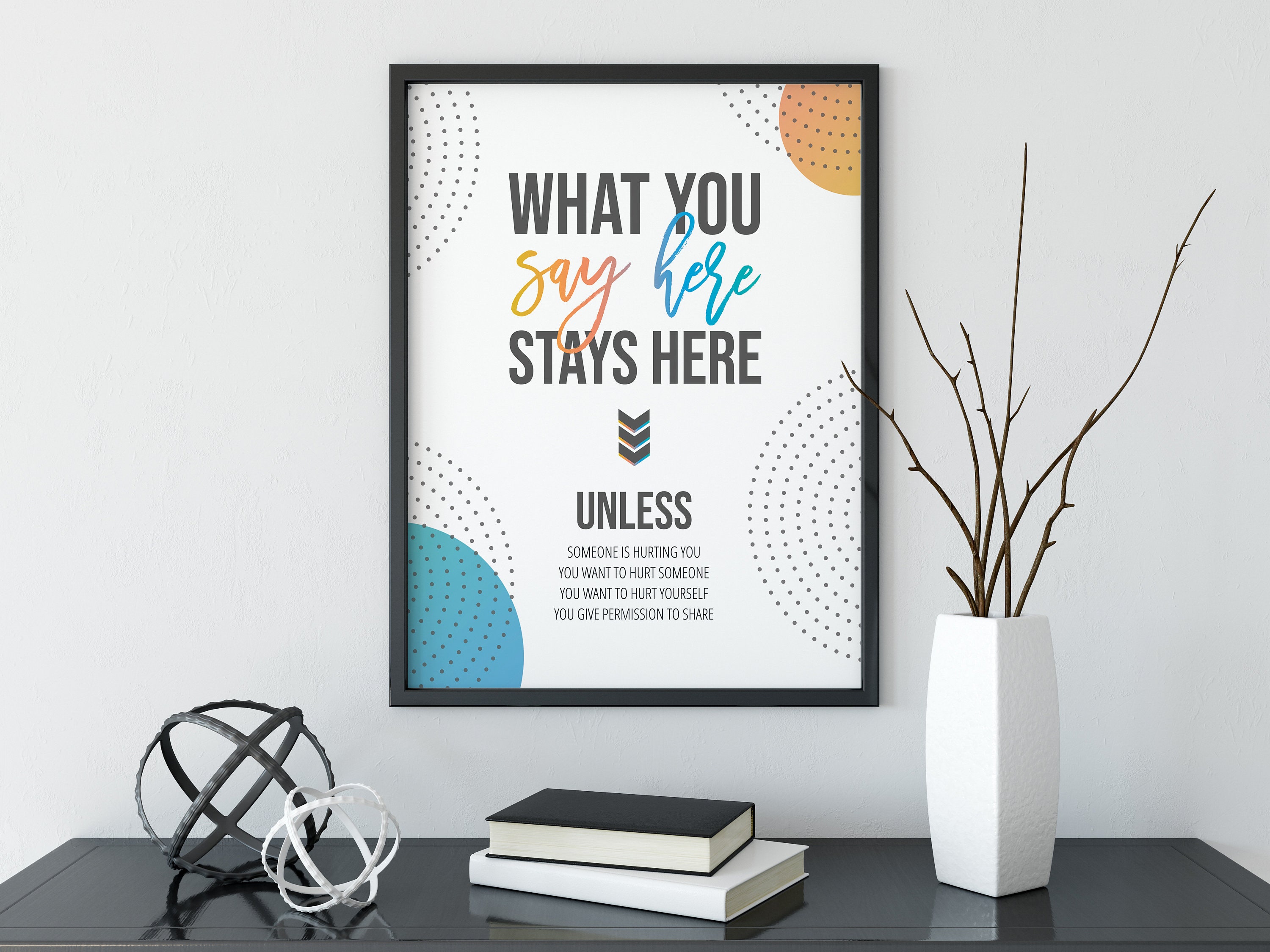 What You Say Here Stays Here Poster Therapie Büro Dekor | Etsy