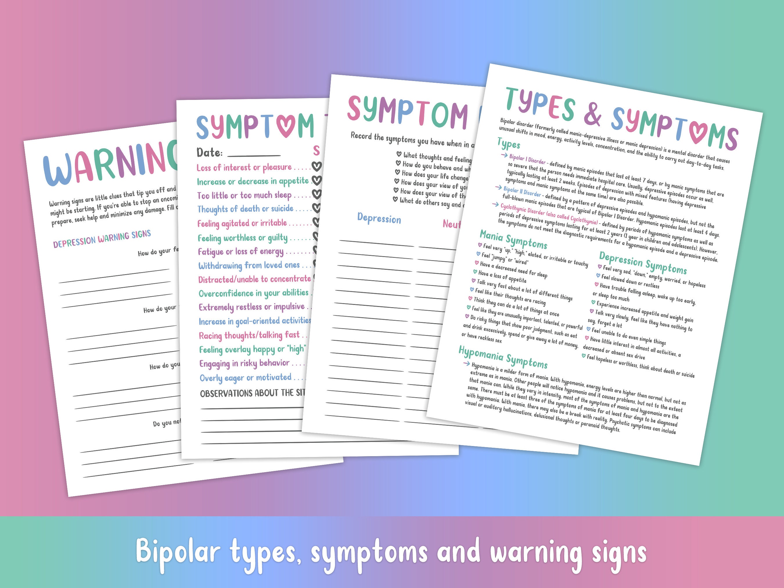 Bipolar Journal, Bipolar Tracker, Bipolar Planner, Bipolar Calendar ...