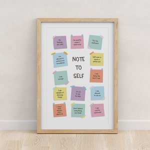 Note to Self Poster, Therapy Office Decor, Calming Down Corner, School ...