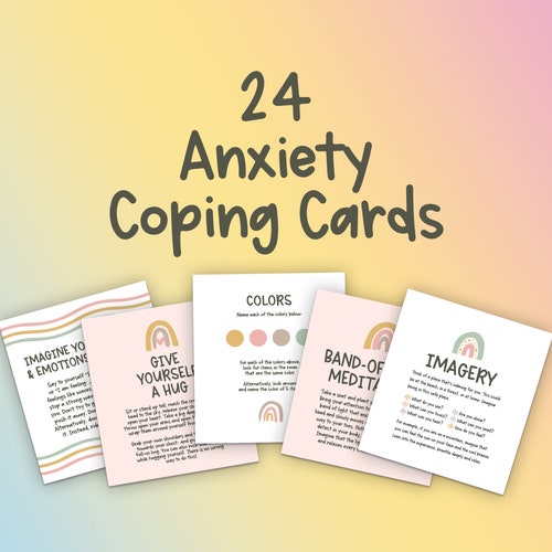 Anxiety Cards Coping Skills Therapy Tools Mindfulness - Etsy