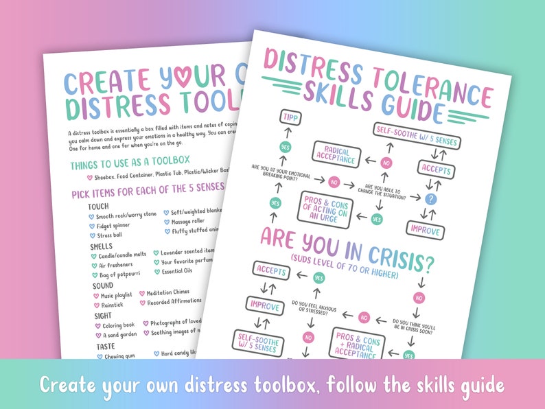 Stress Journal DBT Distress Tolerance DBT Skills Therapy | Etsy