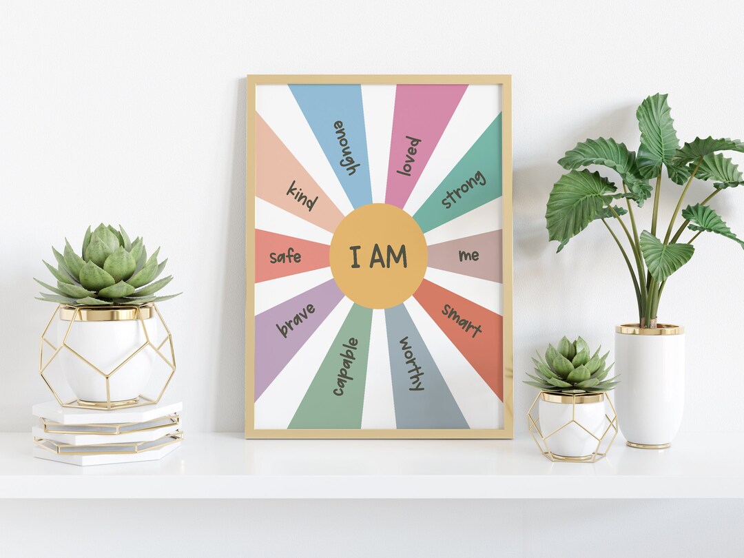 I Am... Poster, Positive Affirmations, Therapy Office Decor, School ...