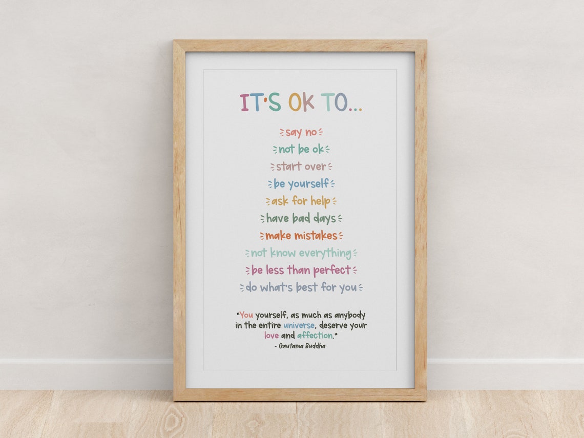 It's OK to Poster Positive Affirmations Therapy Office - Etsy
