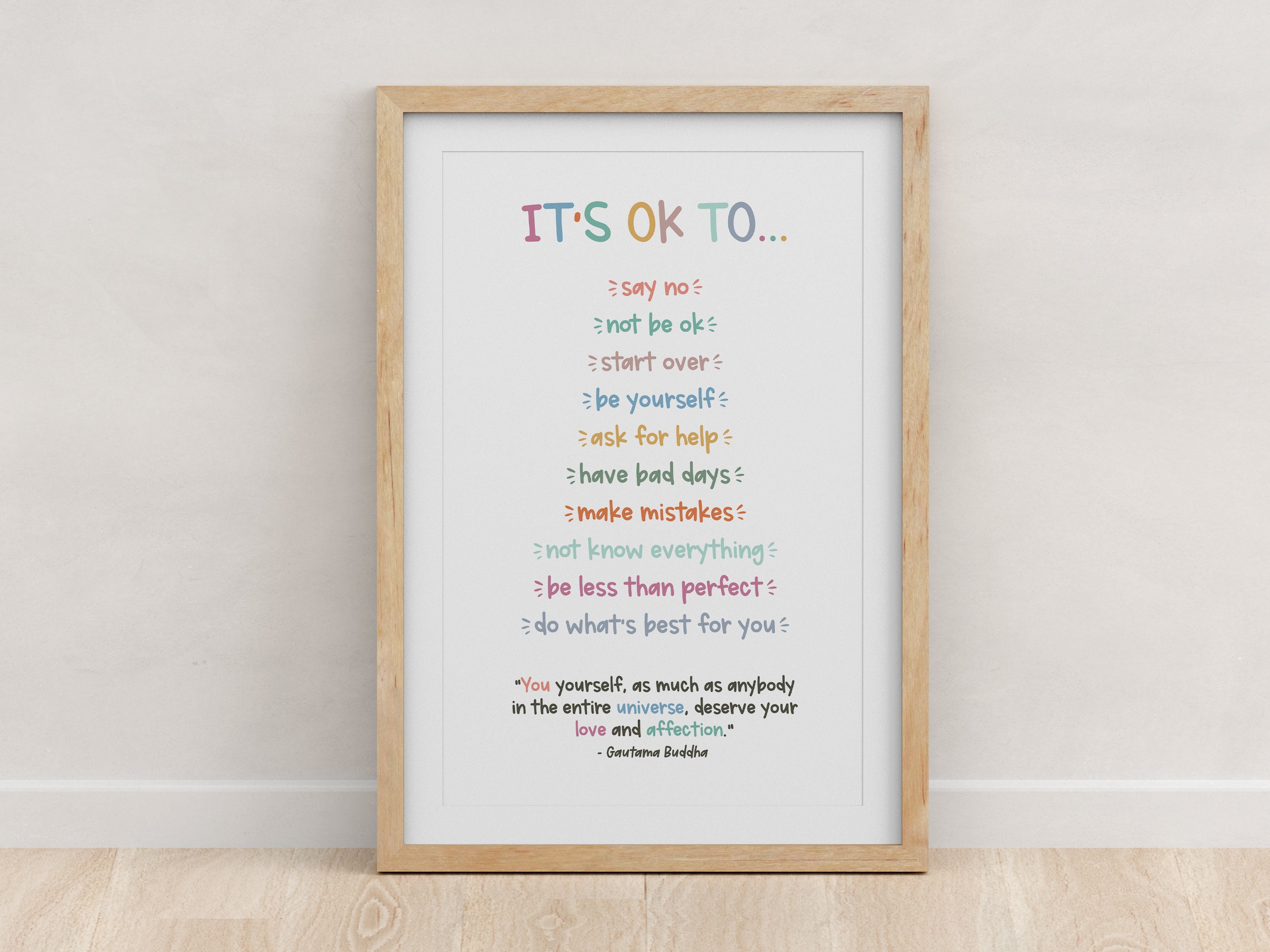 It's OK to Poster Positive Affirmations Therapy Office - Etsy