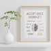 Acceptance Mindset Poster, Therapy Office Decor, Calming Down Corner ...