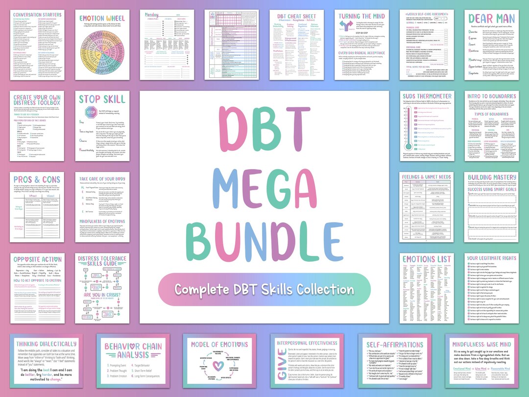 DBT MEGA BUNDLE, Dbt Workbook, Dbt Skills, Therapy Worksheet ...