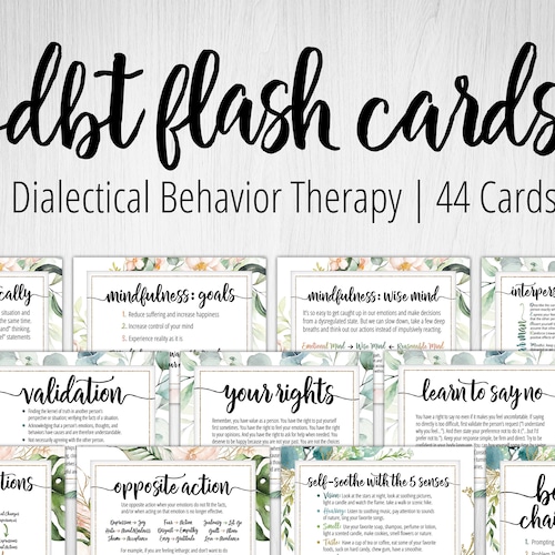 DBT Flash Cards 44 Printable Cards Self Help Cards Coping - Etsy