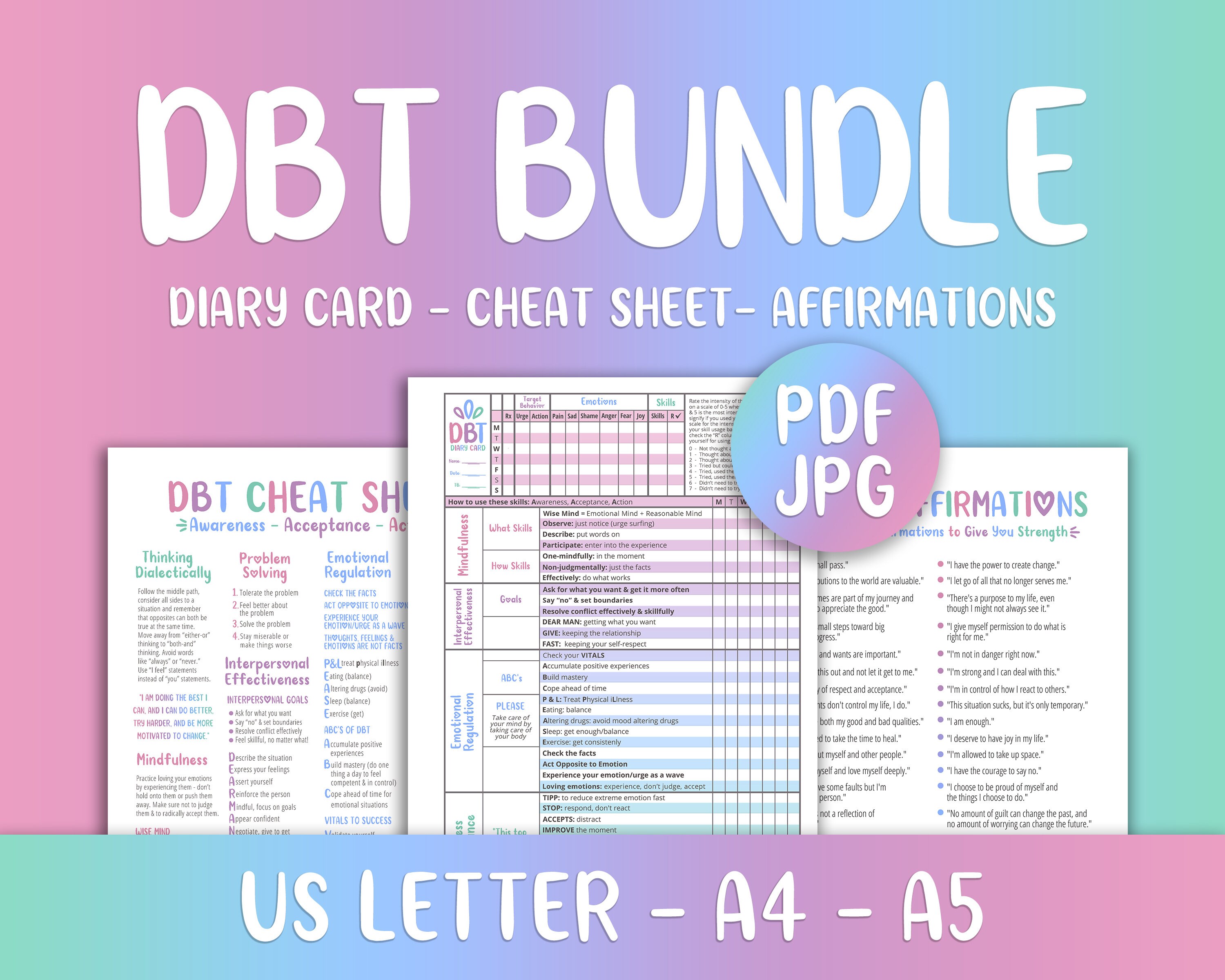 DBT MEGA BUNDLE Dbt Workbook Dbt Skills Therapy Worksheet - Etsy UK