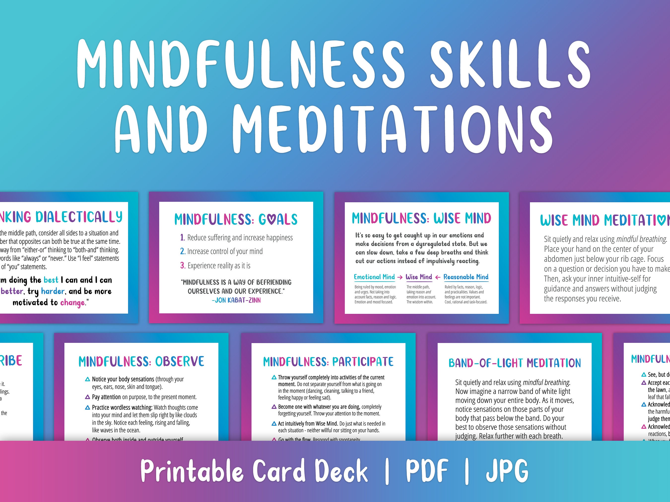 DBT Flash Cards 44 Printable Cards Self Help Cards Coping - Etsy Australia