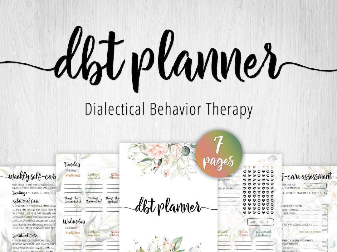 DBT Planner, DBT Skills Tracker, Mental Health Journal, Self Care ...