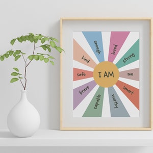I Am... Poster, Positive Affirmations, Therapy Office Decor, School ...