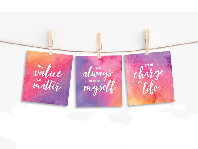 30 Printable Positive Affirmation Cards, Motivational Cards, Positivity ...