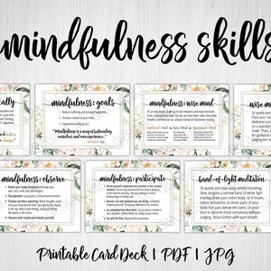 DBT Flash Cards, 44 Printable Cards, Self Help Cards, Coping Skills ...