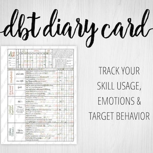 DBT Bundle- COMMERCIAL License, DBT Skills, Cheat Sheet, Dbt Diary Card ...