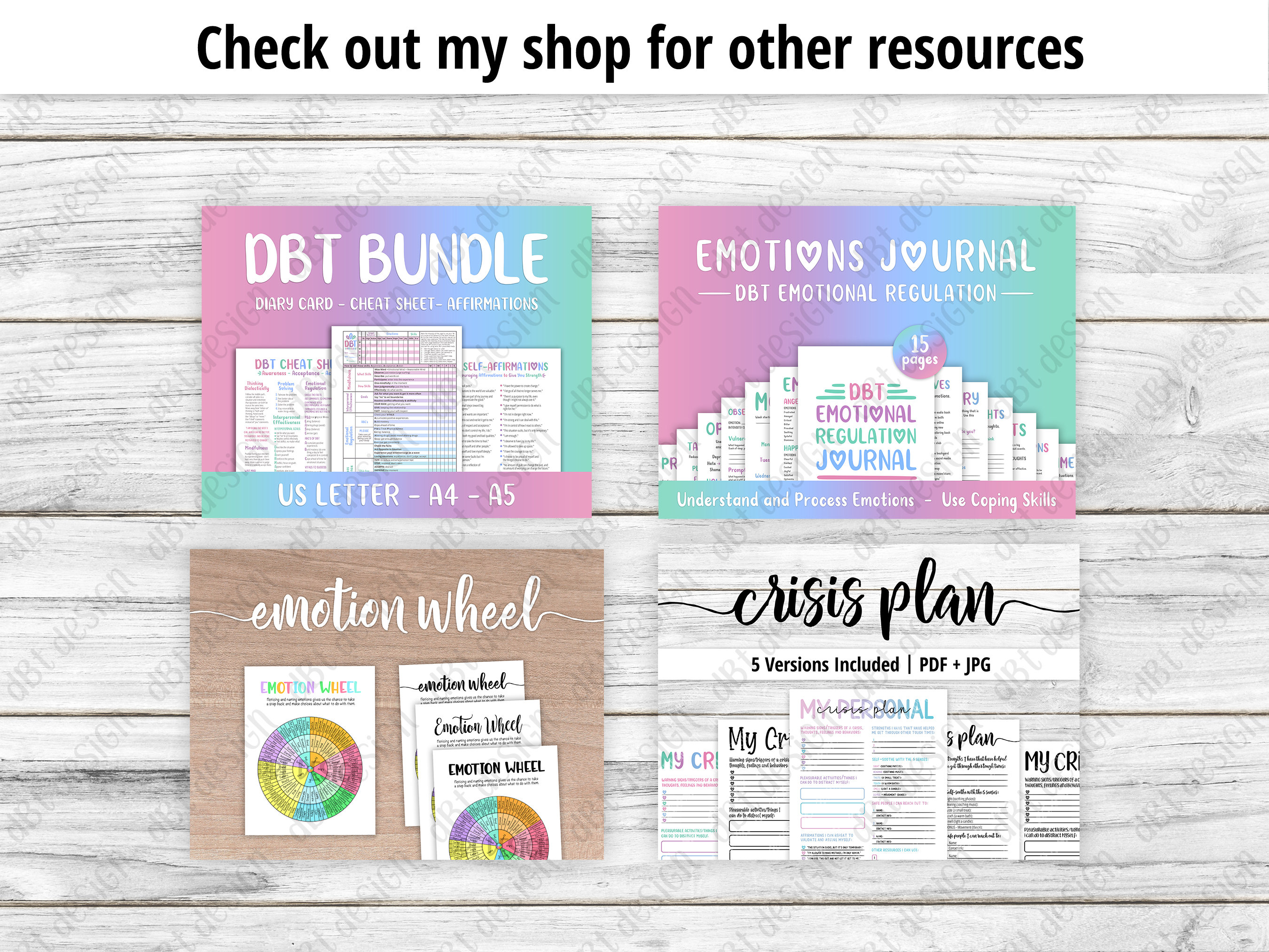 Crisis Plan Worksheet, Mental Health Printable, DBT Sheet, Planner ...