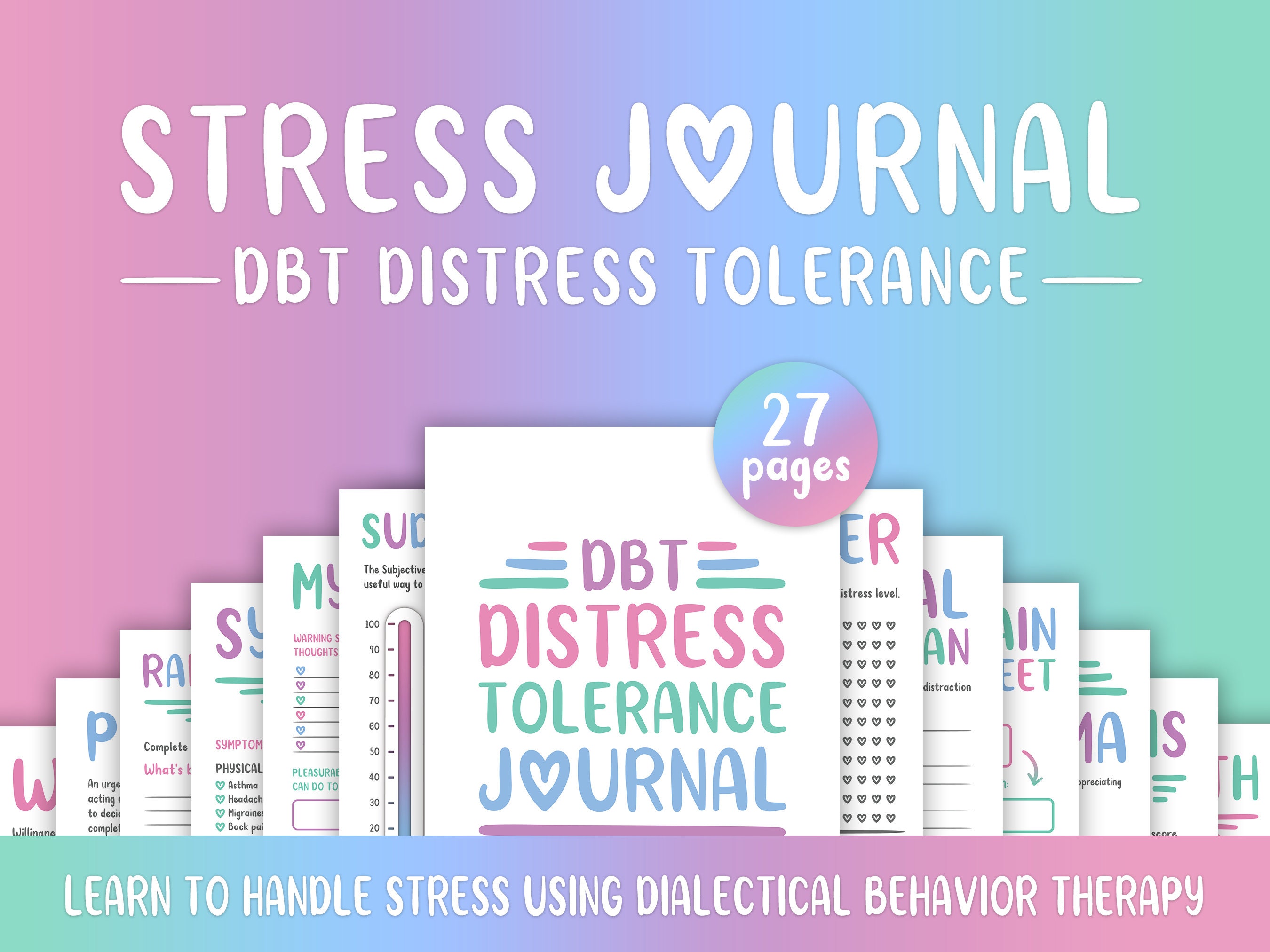 Stress Journal, DBT Distress Tolerance, DBT Skills, Therapy Journal ...