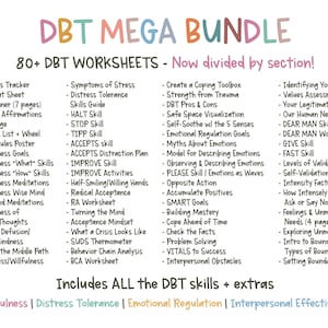DBT MEGA BUNDLE, Dbt Skills, Dbt Workbook, Therapy Worksheet ...