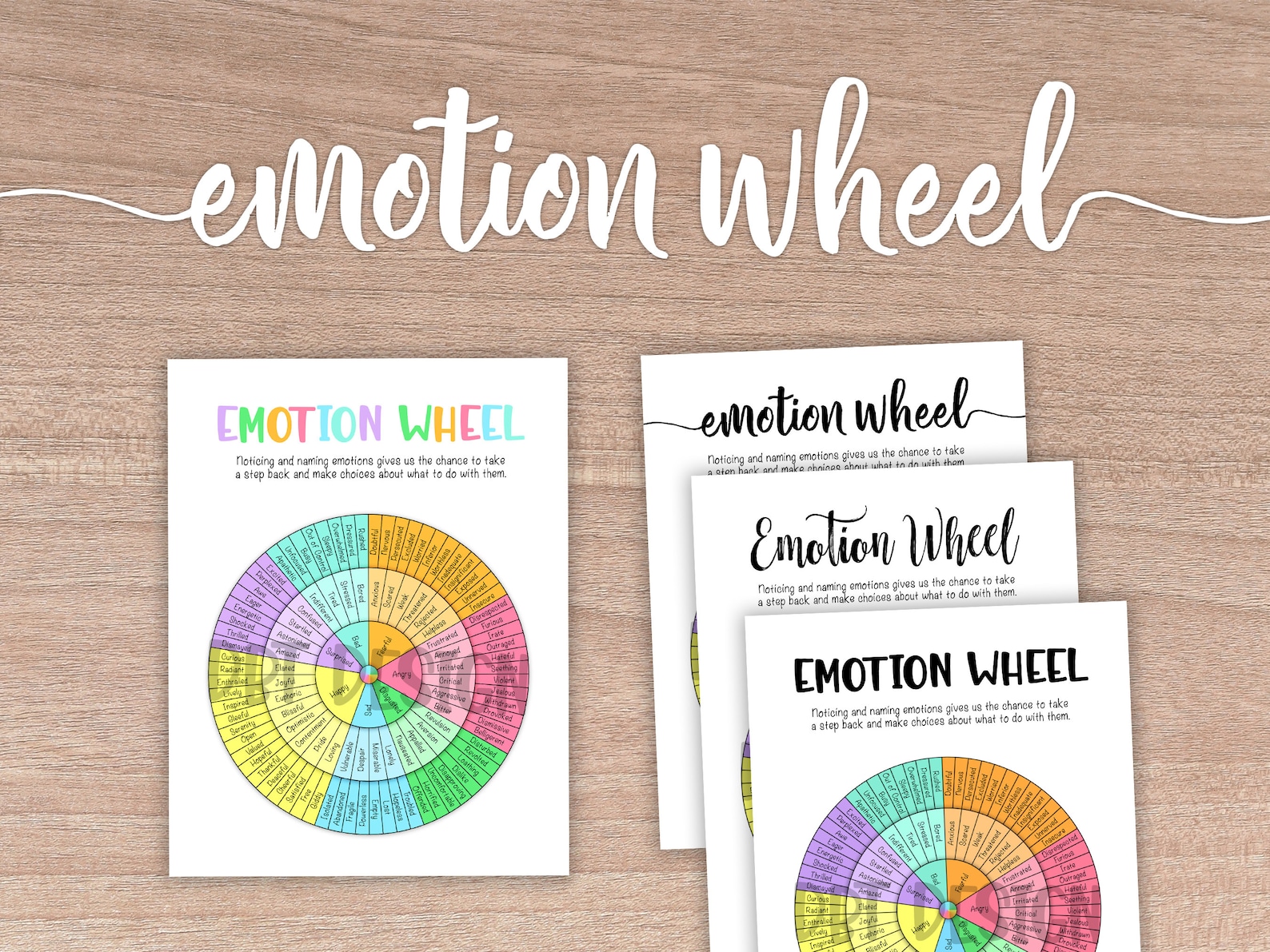 Emotion Wheel Feelings Wheel Mental Health Poster Therapy | Etsy