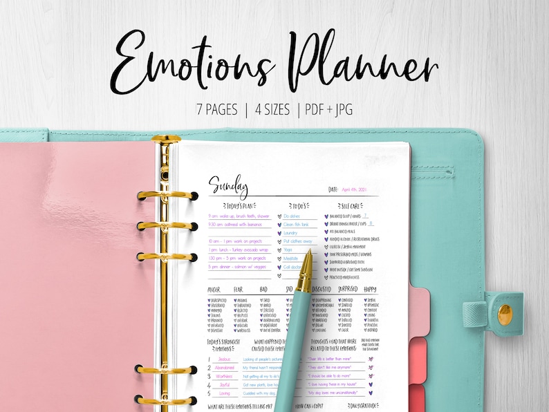 Emotions Planner, DBT Emotional Regulation, Dialectical Behavior ...