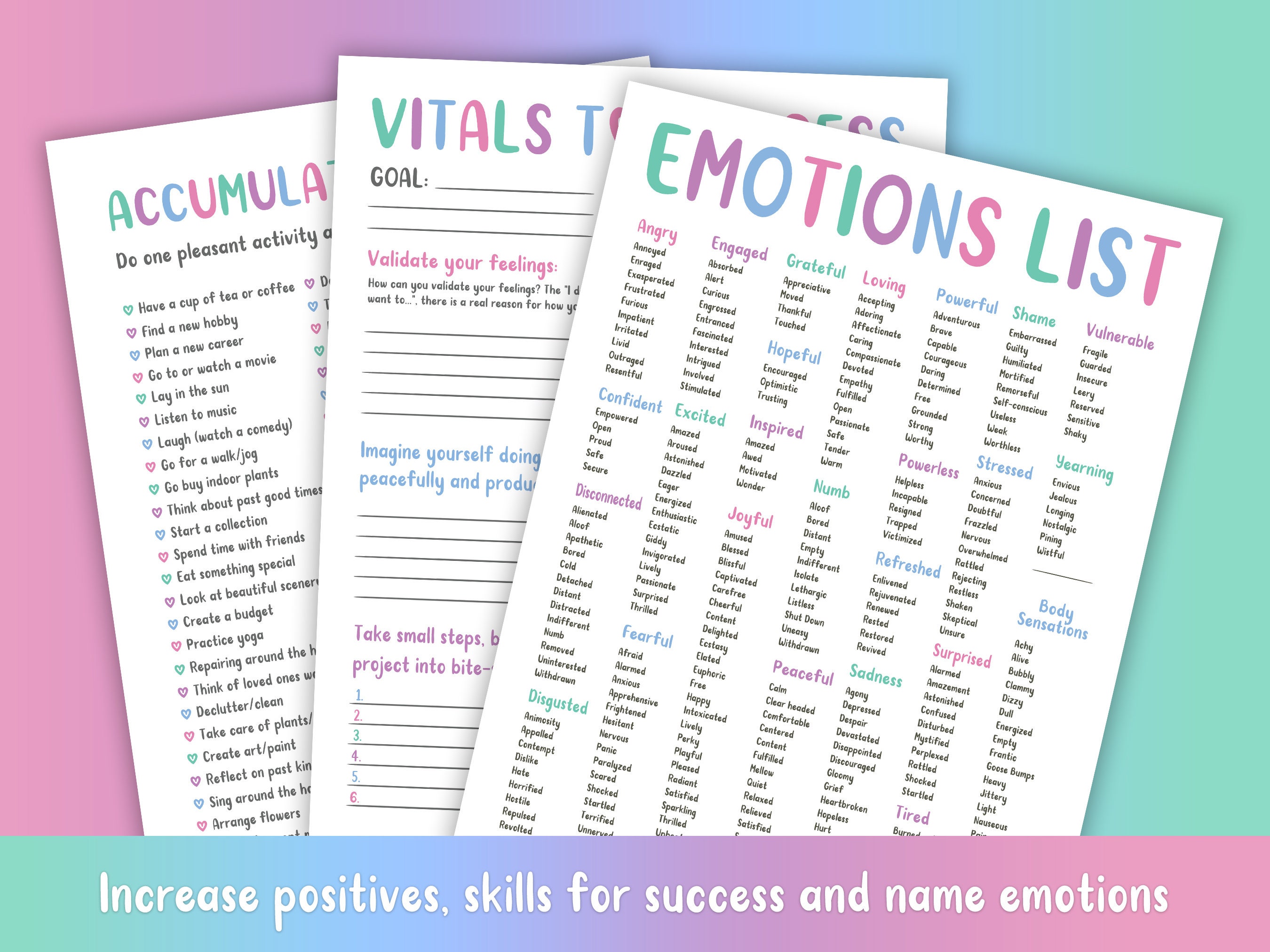 Emotions Journal DBT Skills Mood Tracker Therapy Journal - Etsy