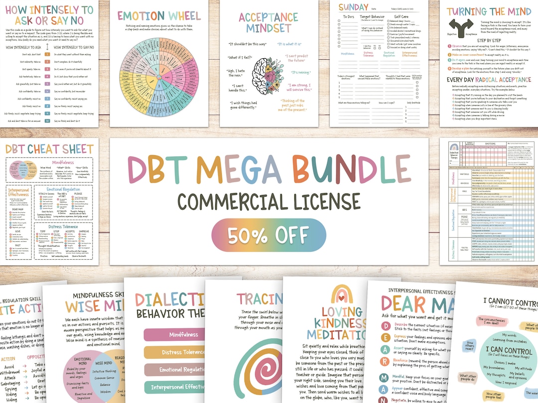 DBT MEGA Bundle, COMMERCIAL License, Dbt Skills, Dbt Workbook, Therapy ...