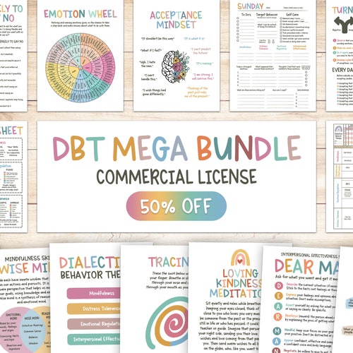DBT MEGA BUNDLE Dbt Skills Dbt Workbook Therapy Worksheet - Etsy