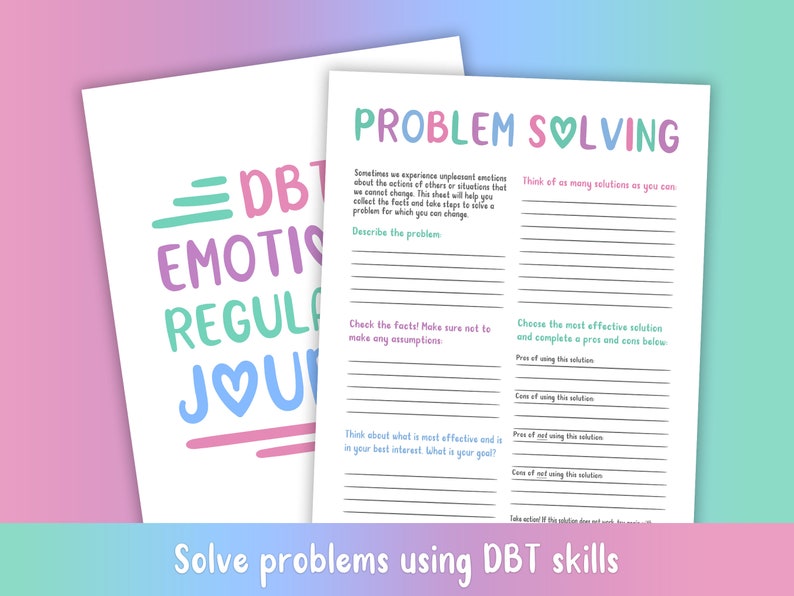 Emotions Journal, DBT Skills, Mood Tracker, Therapy Journal, Mood ...