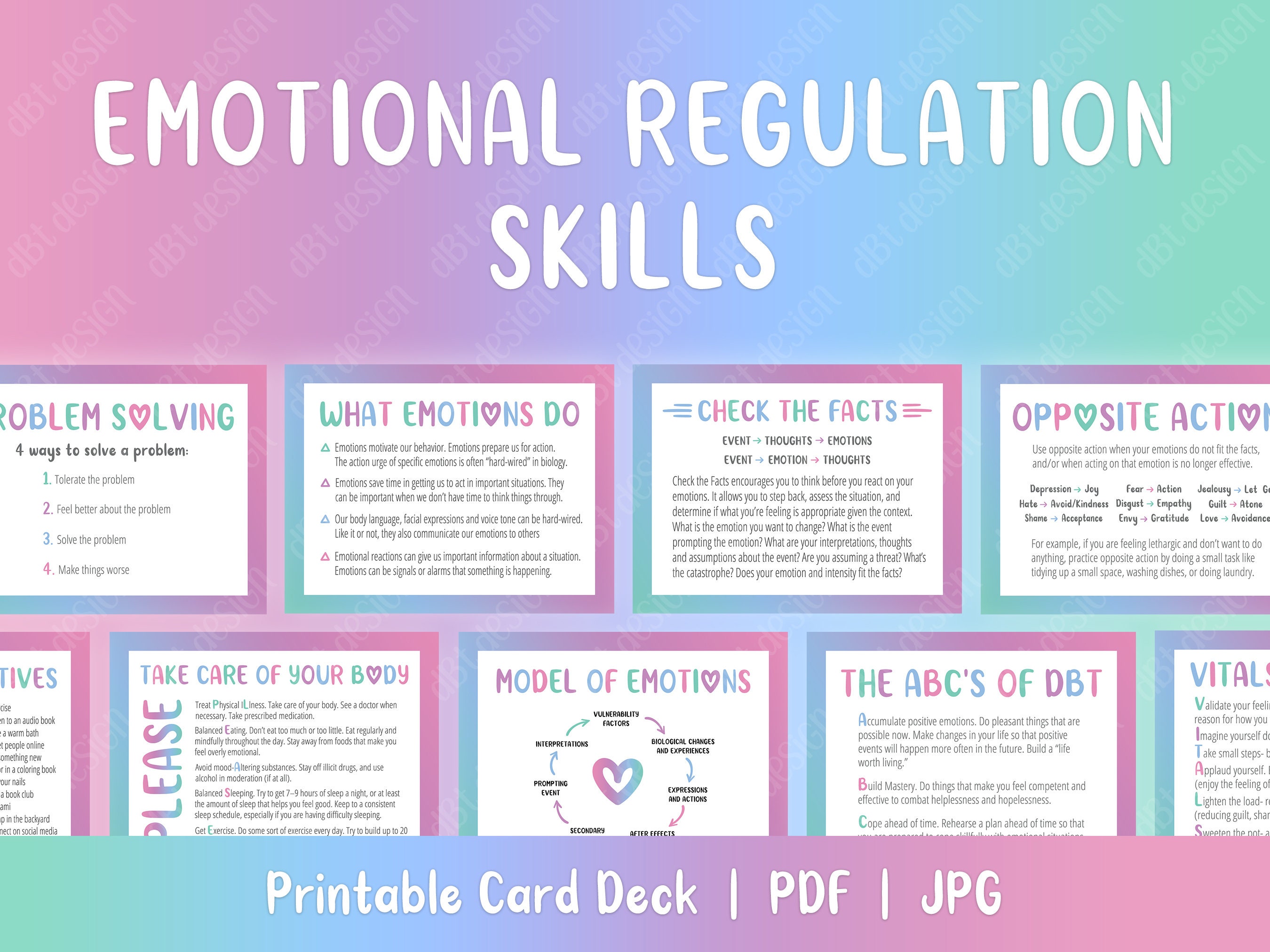 DBT Flash Cards 44 Printable Cards Self Help Cards Coping - Etsy Australia