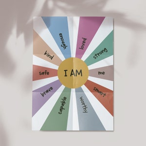 I Am... Poster, Positive Affirmations, Therapy Office Decor, School ...