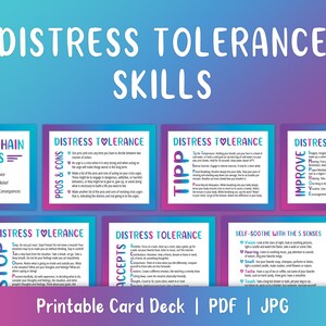 DBT Flash Cards, 44 Printable Cards, Self Help Cards, Coping Skills ...