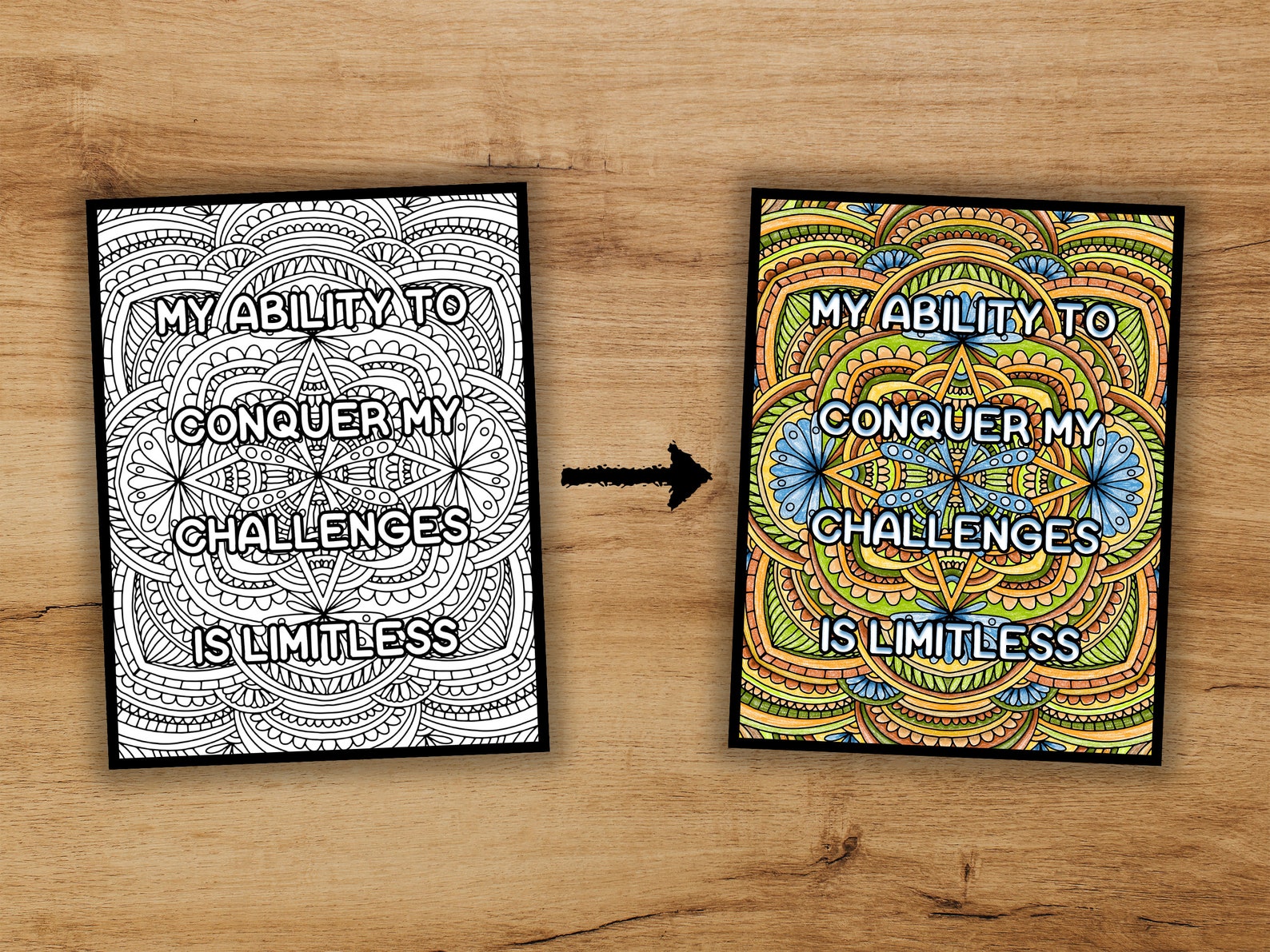 Mandala Adult Coloring Book Positive Affirmations Coloring - Etsy