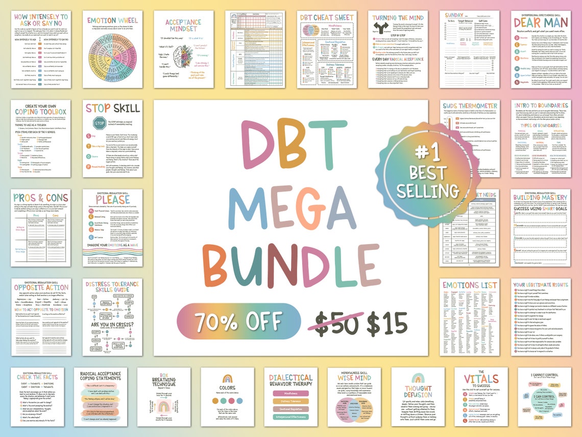 DBT MEGA BUNDLE Dbt Skills Dbt Workbook Therapy Worksheet - Etsy Australia