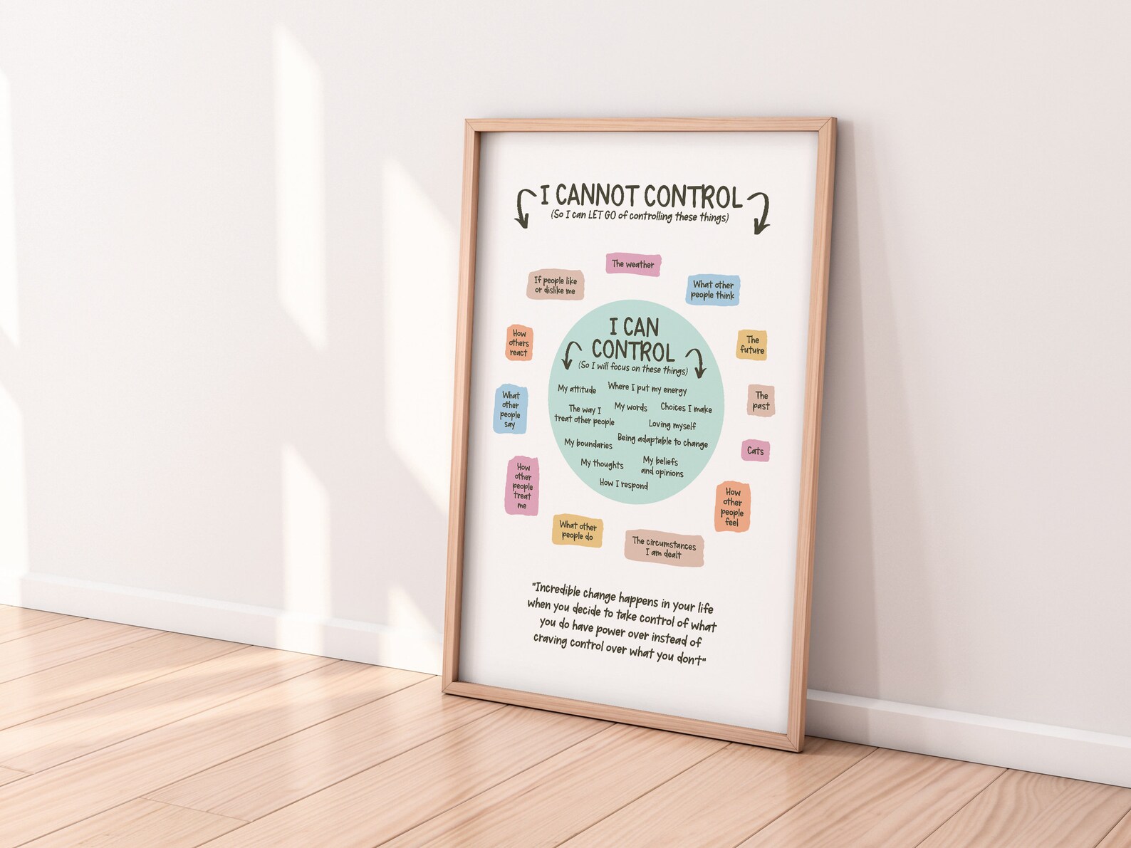 What I Can and Cannot Control Poster Therapy Office Decor - Etsy
