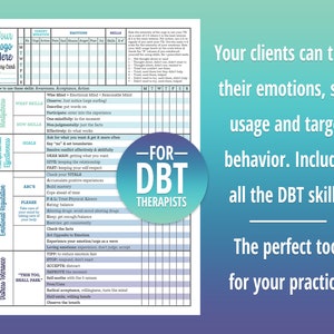 Personalized DBT Diary Card for Therapists, DBT Therapy, DBT Therapists ...