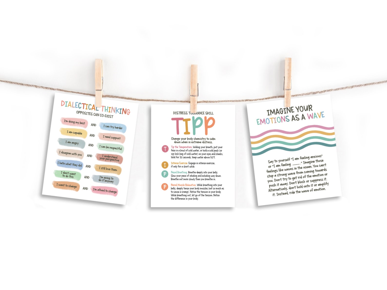 DBT Flash Cards, 48 Printable Cards, Self Help Cards, Coping Skills ...