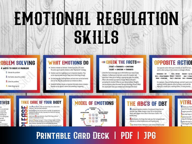 DBT Flash Cards 44 Printable Cards Self Help Cards Coping | Etsy