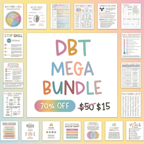 DBT MEGA BUNDLE Dbt Skills Dbt Workbook Therapy Worksheet - Etsy Australia