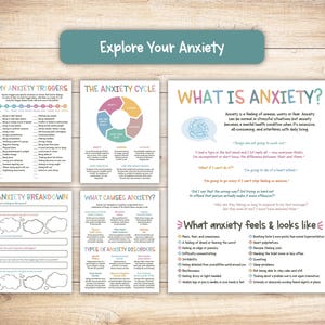 ANXIETY MEGA BUNDLE, Anxiety Worksheets, Worksheets for Teens Adults ...