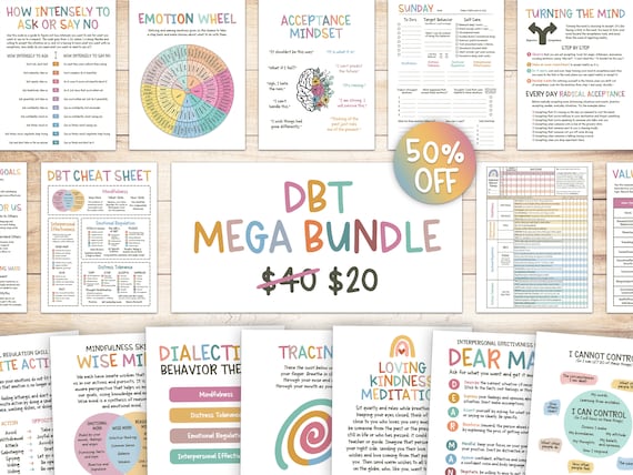DBT MEGA BUNDLE Dbt Skills Dbt Workbook Therapy Worksheet | Etsy New ...