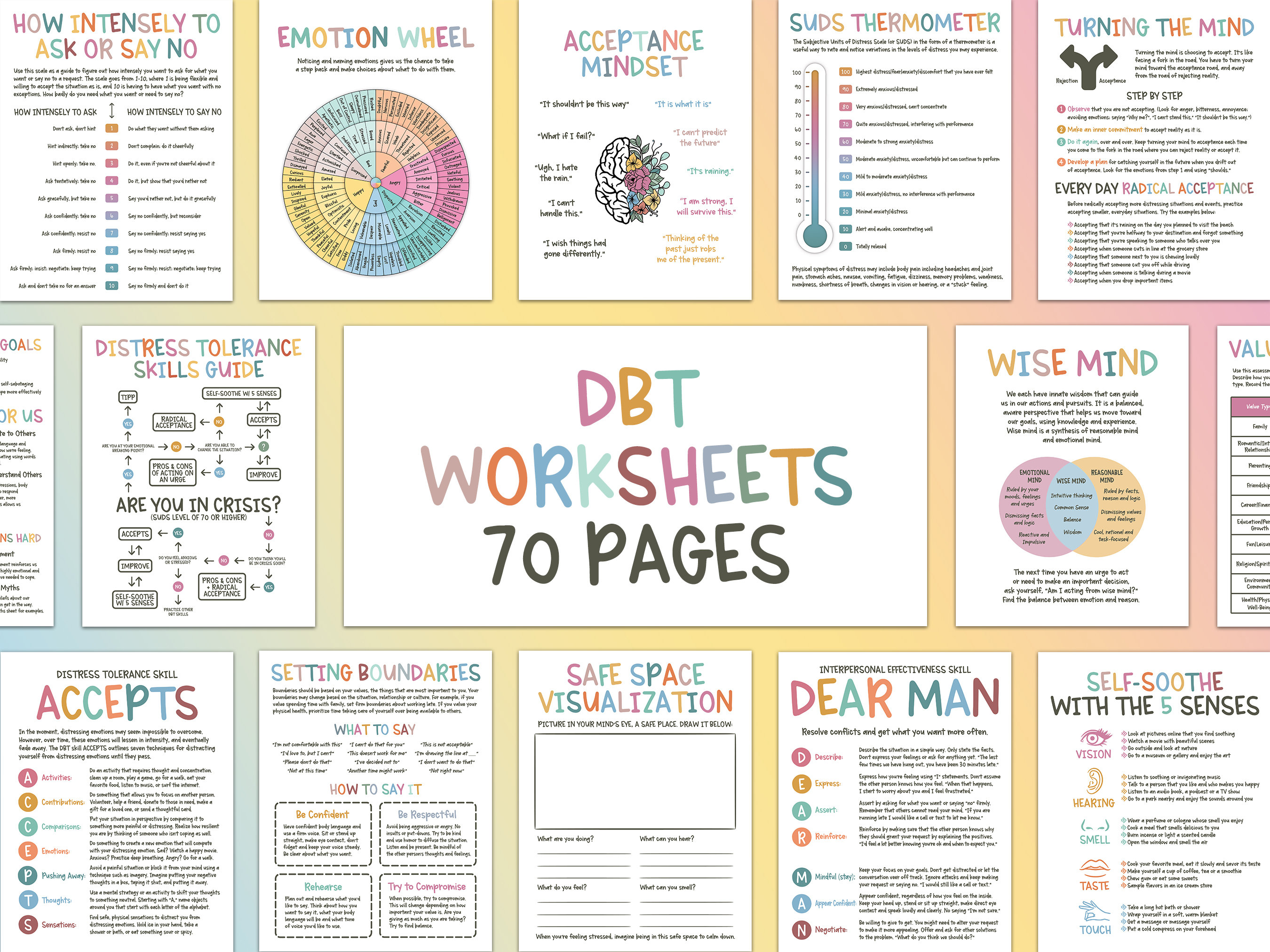 DBT MEGA BUNDLE Dbt Skills Dbt Workbook Therapy Worksheet - Etsy