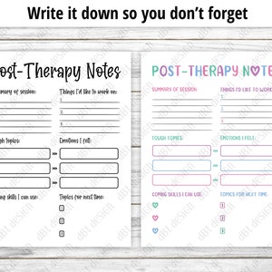 Post Therapy Notes, Mental Health Printable, Therapy Worksheet, Planner ...