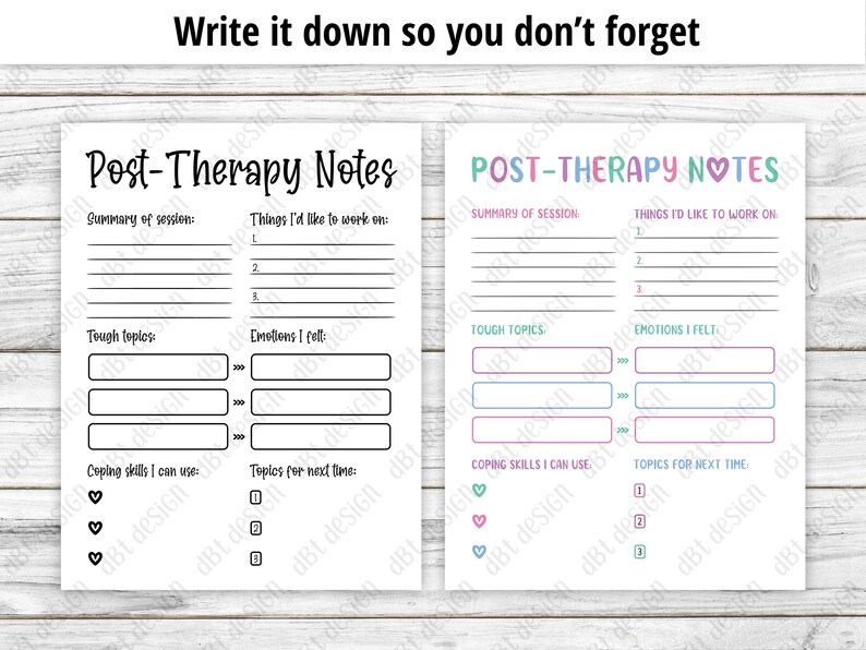 Post Therapy Notes, Mental Health Printable, Therapy Worksheet, Planner ...