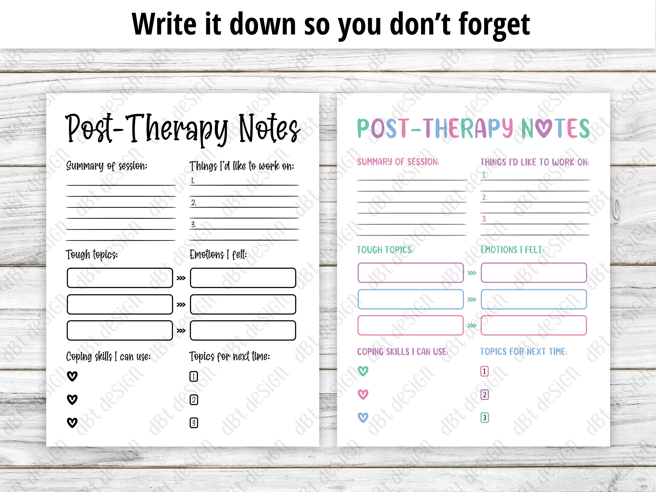 Post Therapy Notes, Mental Health Printable, Therapy Worksheet, Planner ...
