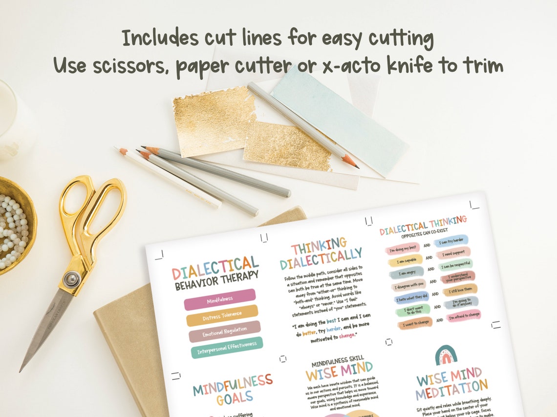 DBT Flash Cards 48 Printable Cards Self Help Cards Coping | Etsy Canada
