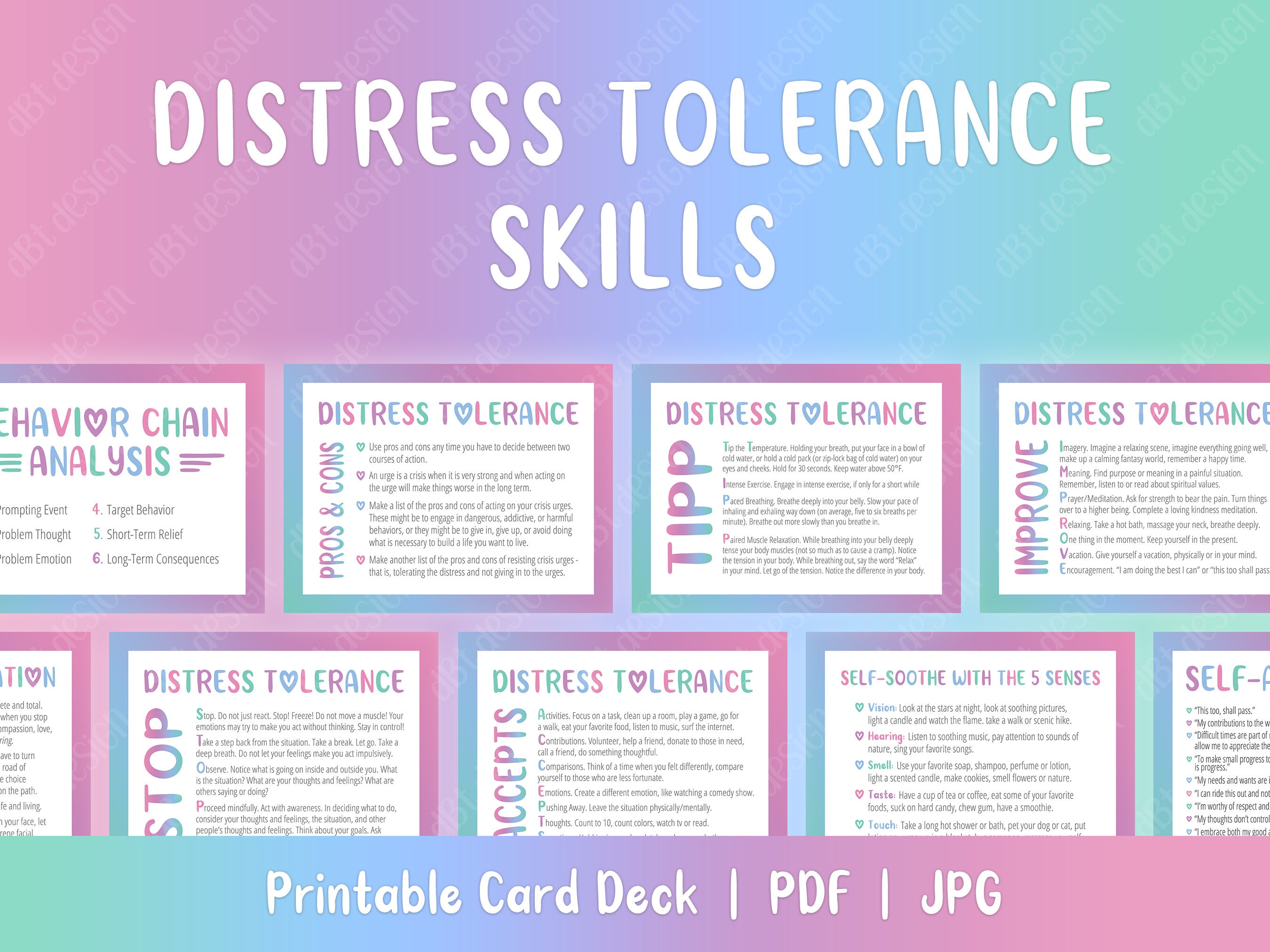 DBT Flash Cards 44 Printable Cards Self Help Cards Coping - Etsy Australia