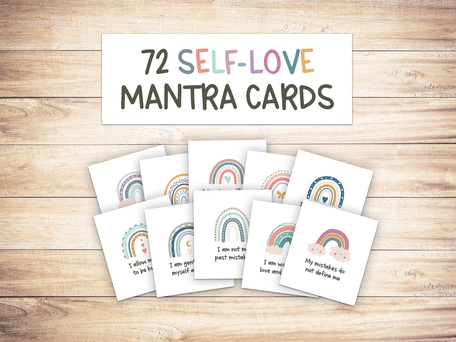 72 Self-love Mantra Cards, Self-love Printable, Self-care, Digital ...