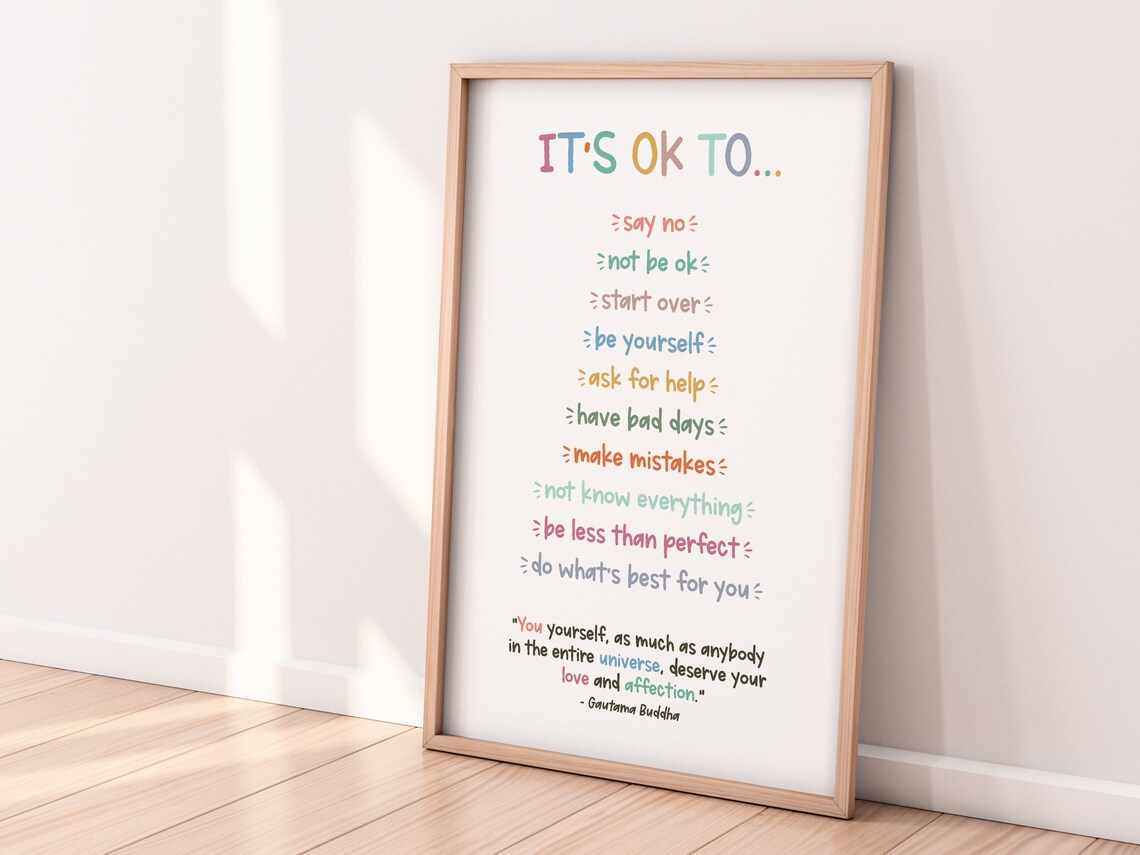 It's OK to Poster Positive Affirmations Therapy Office - Etsy