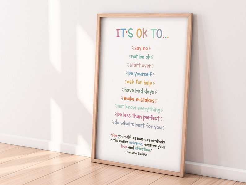 It's OK to Poster Positive Affirmations Therapy Office - Etsy