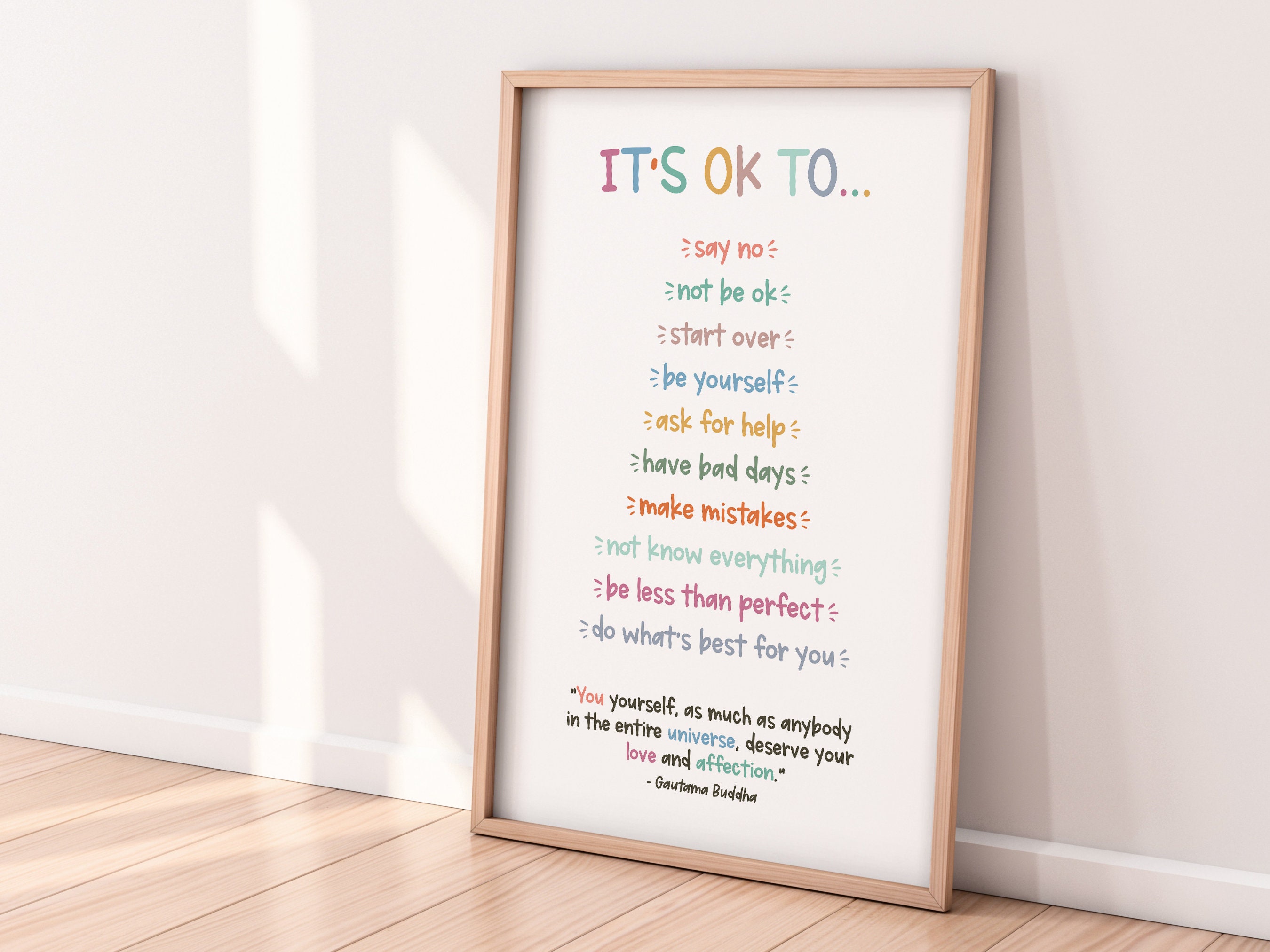 It's OK to Poster Positive Affirmations Therapy Office - Etsy
