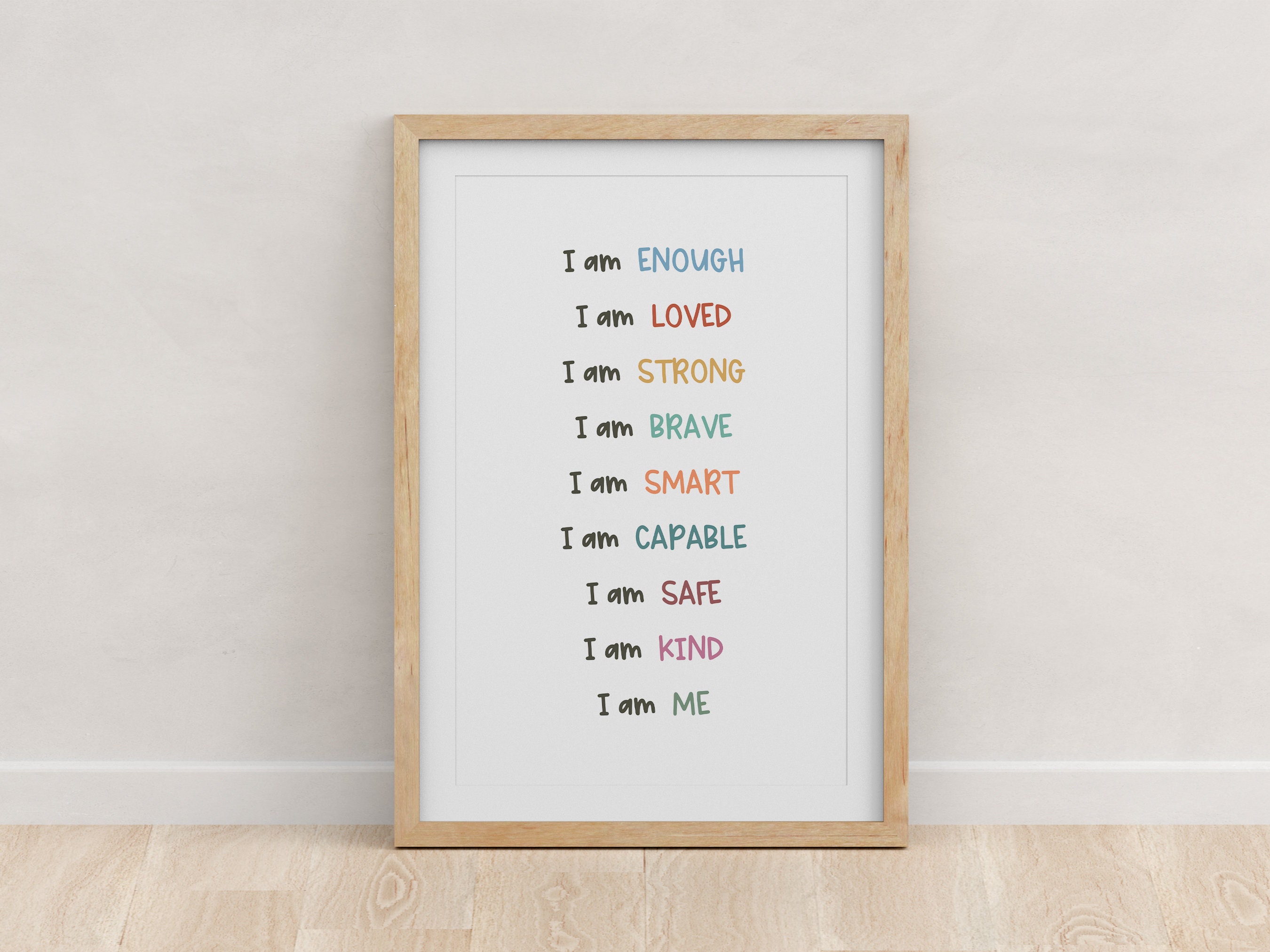 I Am Affirmations Poster Therapy Office Decor Calming Down | Etsy